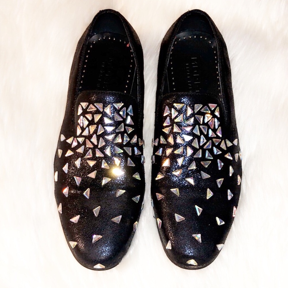 Moretti Black Label Embellished Loafers - Gem